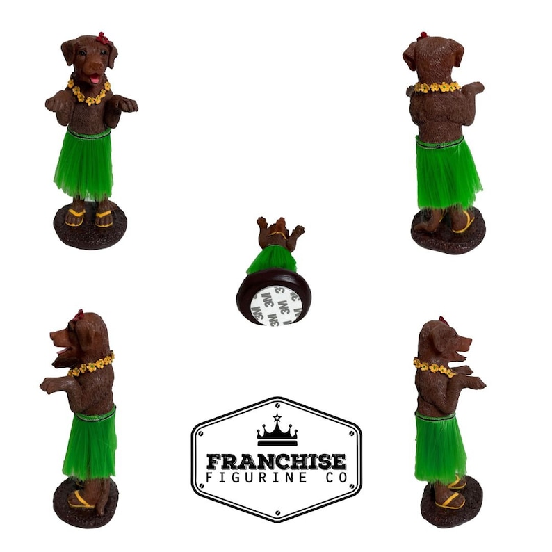 Dashboard Hula Dog Chocolate Labrador Retriever Car Bobblehead Figurine ...