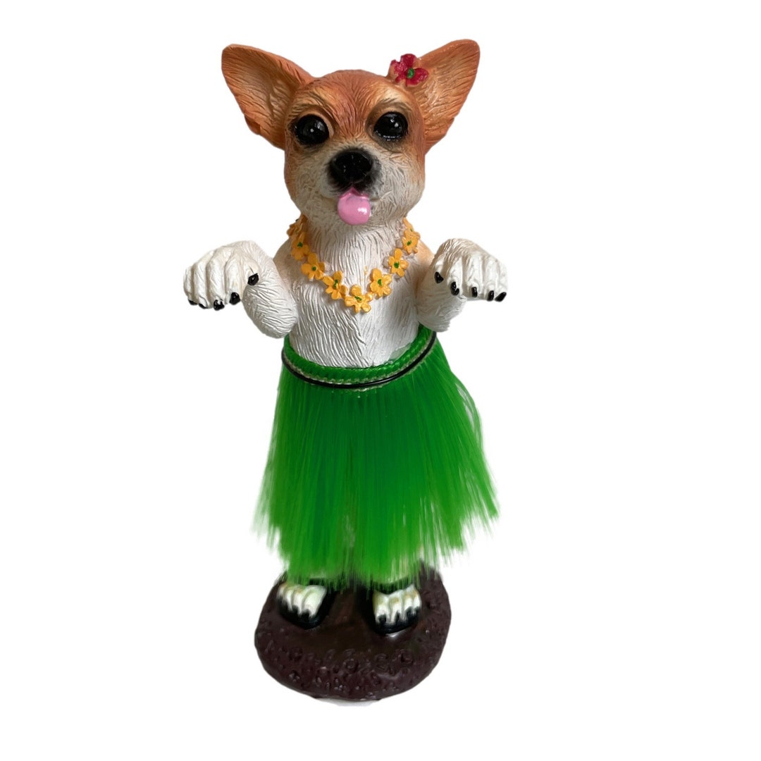 Hula Dog Bobblehead - Hand Painted Dashboard Car Accessory - Etsy