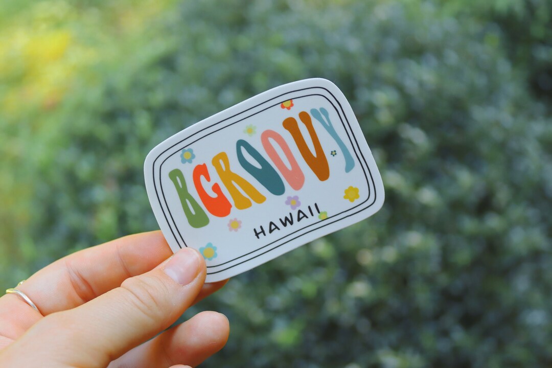 Groovy License Plate Sticker - Etsy
