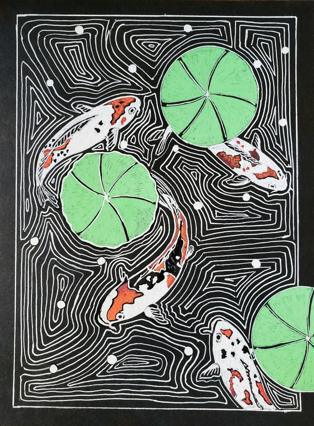 Koi Maze Painting - Etsy