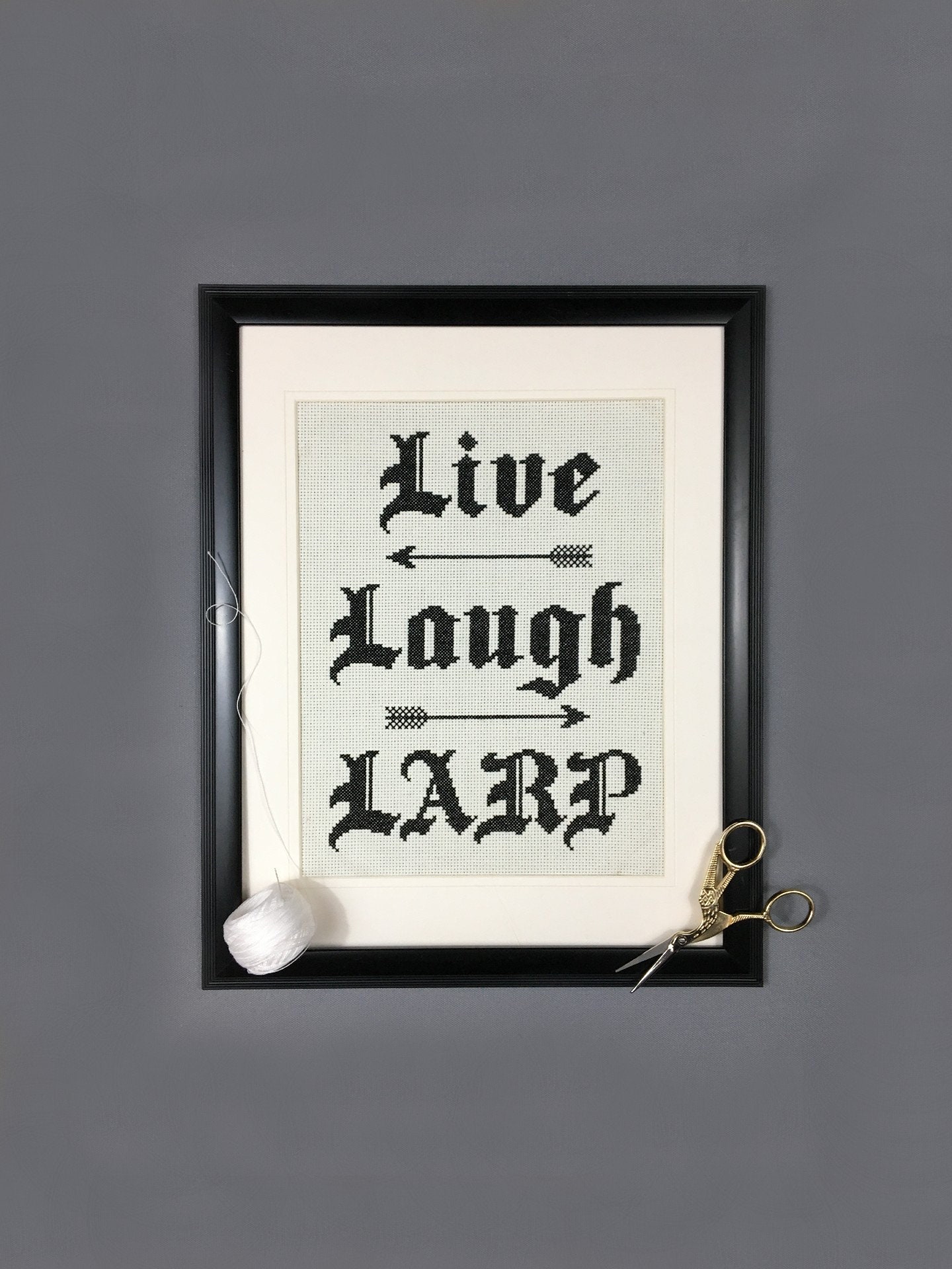 PDF Kreuzstich Stickmuster - Live l Laugh LARP - Etsy.de