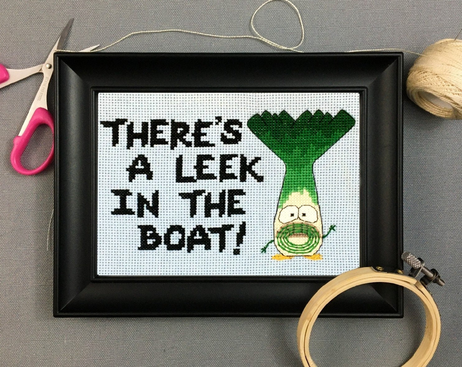 PDF Cross Stitch Pattern There's A Leek in the Boat - Etsy