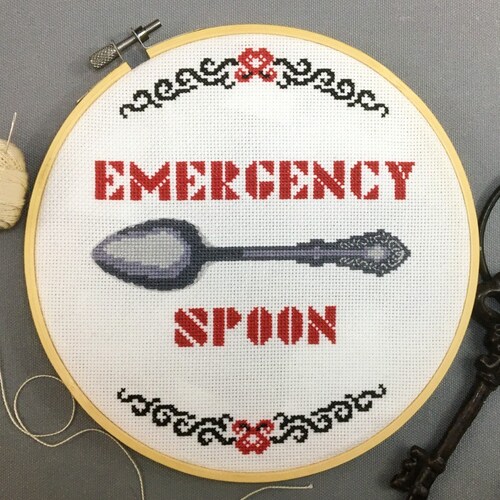 PDF Cross Stitch Pattern Emergency Spoon - Etsy