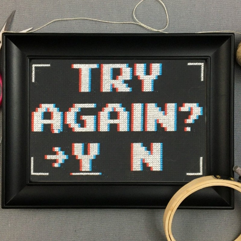 8 Bit Cross Stitch - Etsy