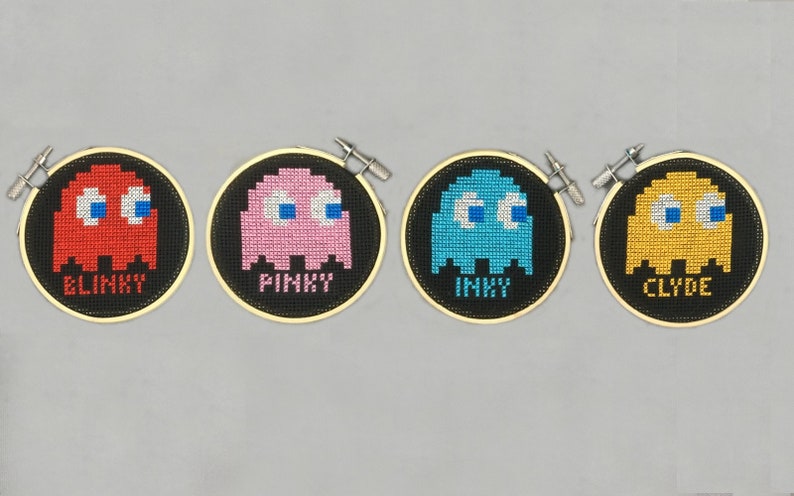 PDF Cross Stitch Pattern - Pac Man Ghost Minis - Etsy