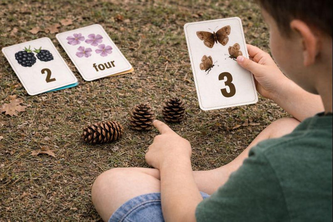 Nature Number Flashcards: Numbers 1-10 Outdoor Learning - Etsy