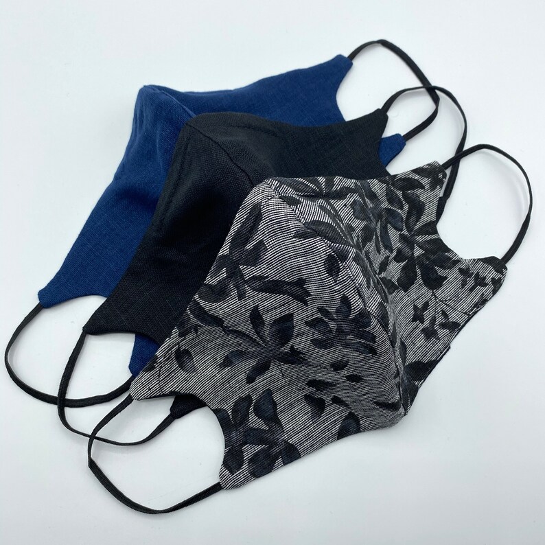 Reusable Adult Linen Face Mask With Filter Pocket & Nose Wire | Etsy