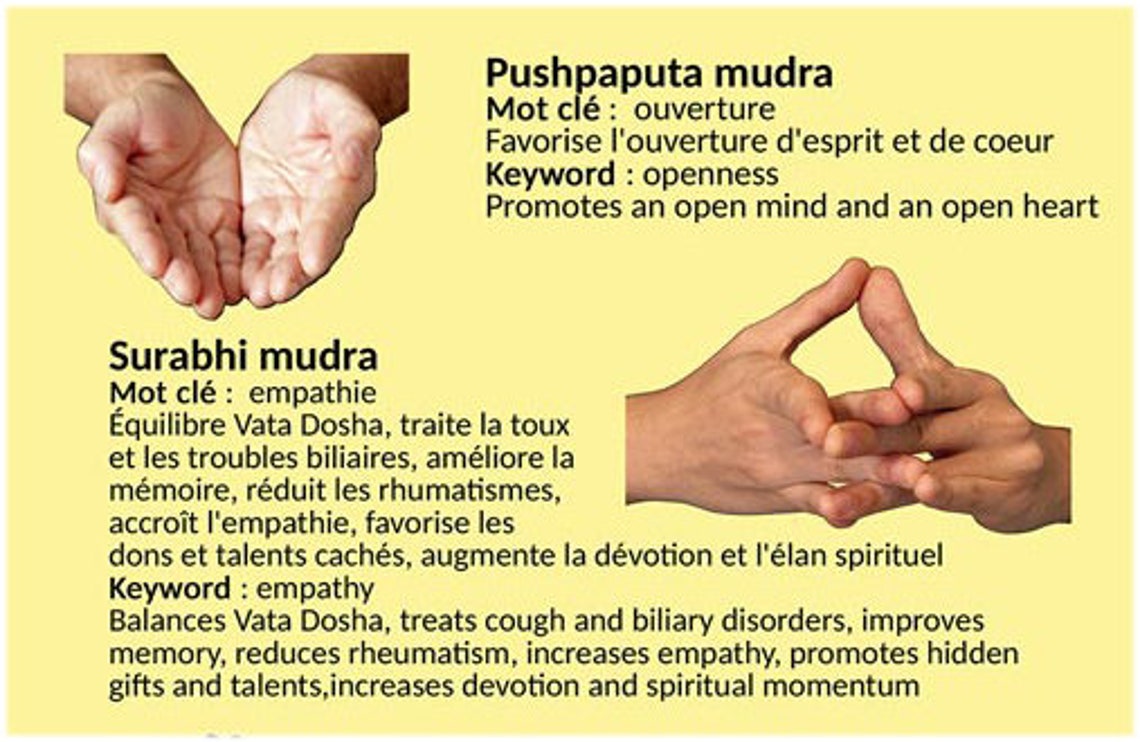 Poster Definitions De 26 Mudras Français / English | Etsy