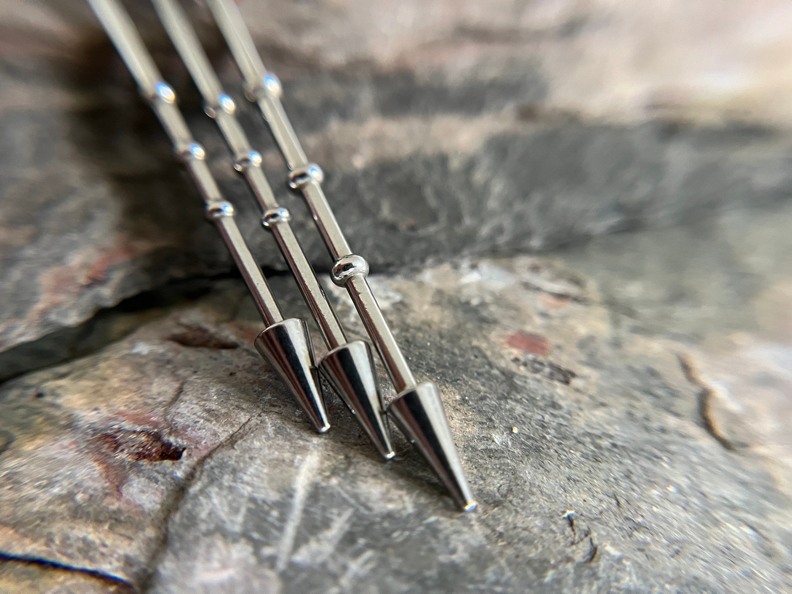100% Surgical Steel Bamboo Notched Custom Length Long Spikes - Etsy