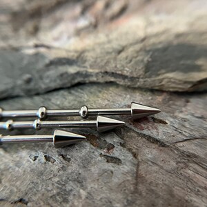 100% Surgical Steel Bamboo Notched Custom Length Long Spikes Industrial ...