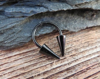 Long Spike Septum Piercing, Punk Spikes Nose Ring, Body Jewelry, 16G ...