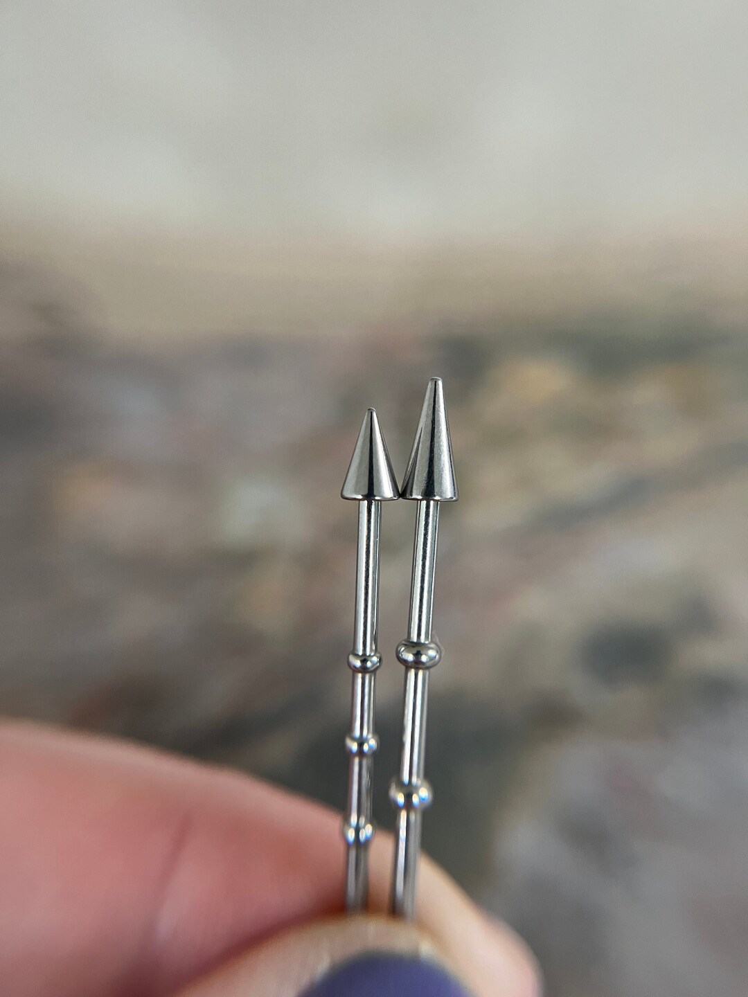 100% Surgical Steel Bamboo Notched Custom Length Long Spikes - Etsy