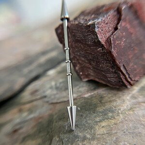 100% Surgical Steel Bamboo Notched Custom Length Long Spikes Industrial ...