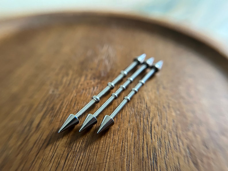 100% Surgical Steel Bamboo Notched Custom Length Long Spikes - Etsy