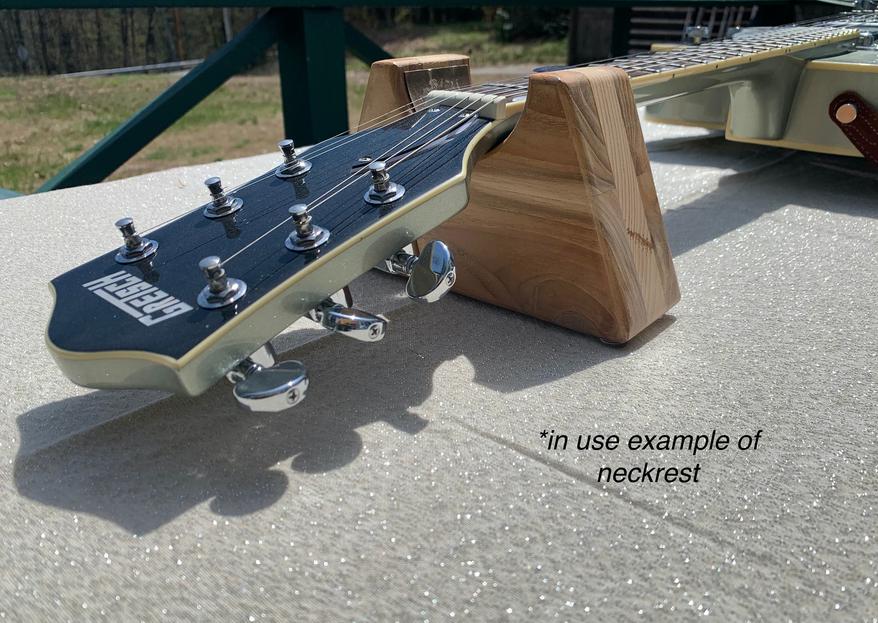 Handmade Wood and Leather Electric Guitar Neck Rest - Etsy