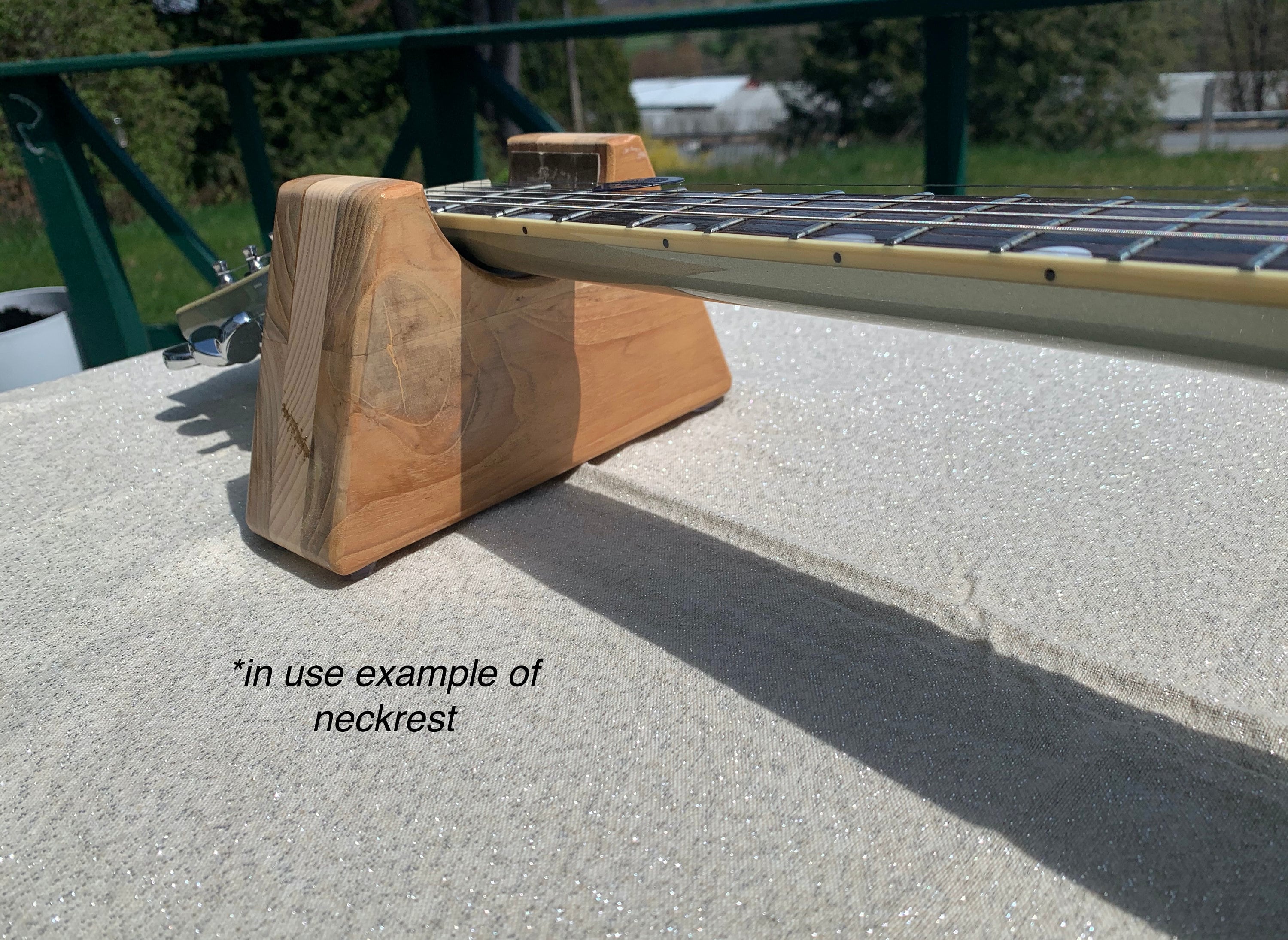 Handmade Wood and Leather Electric Guitar Neck Rest - Etsy