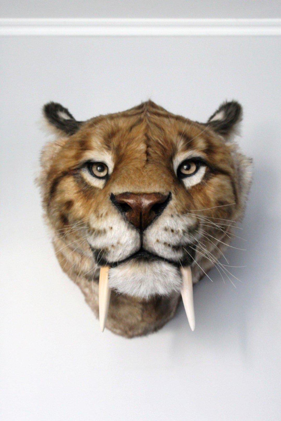 Realistic Tiger Smilodon Plush – Handmade Poseable Art Doll, Wildlife ...