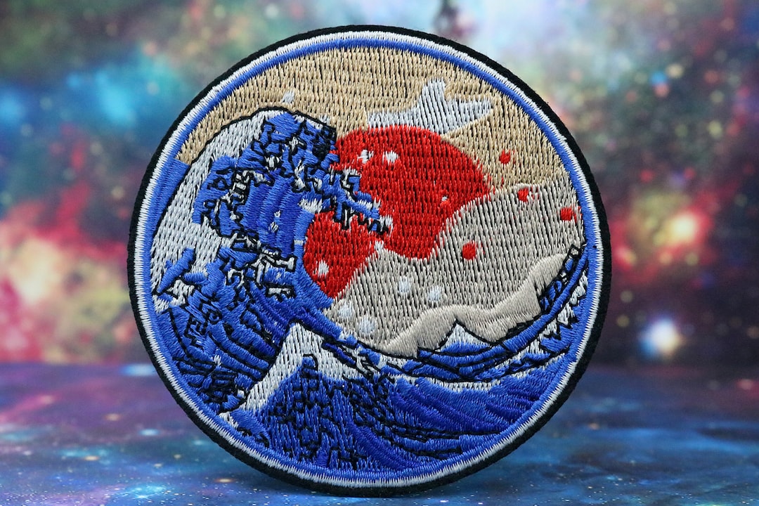 The Great Wave Badgesea Wave Patchsunset the Great Wave off - Etsy