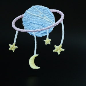 Star, Moon, Galaxy Embroidered Patch,planet Patch,,embroidered,edge ...