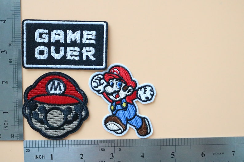 Super Mario Embroidered Patch Game Patchgame Over Patch | Etsy