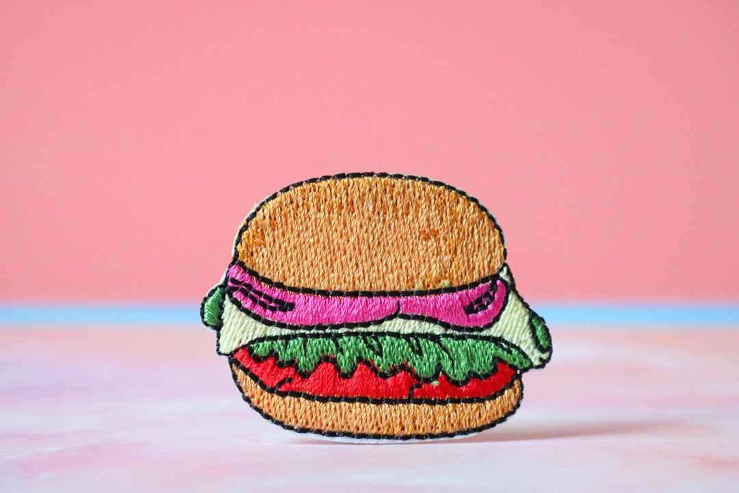 Burger Patch,cheese Burger Patch, Iron on Patch,embroidered,edge Burn ...