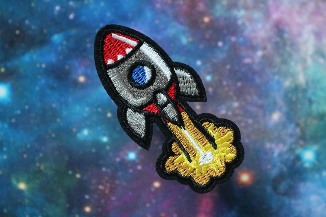 Rocketship Embroidered Patch,rocket Launch Iron on Patch,embroidered ...