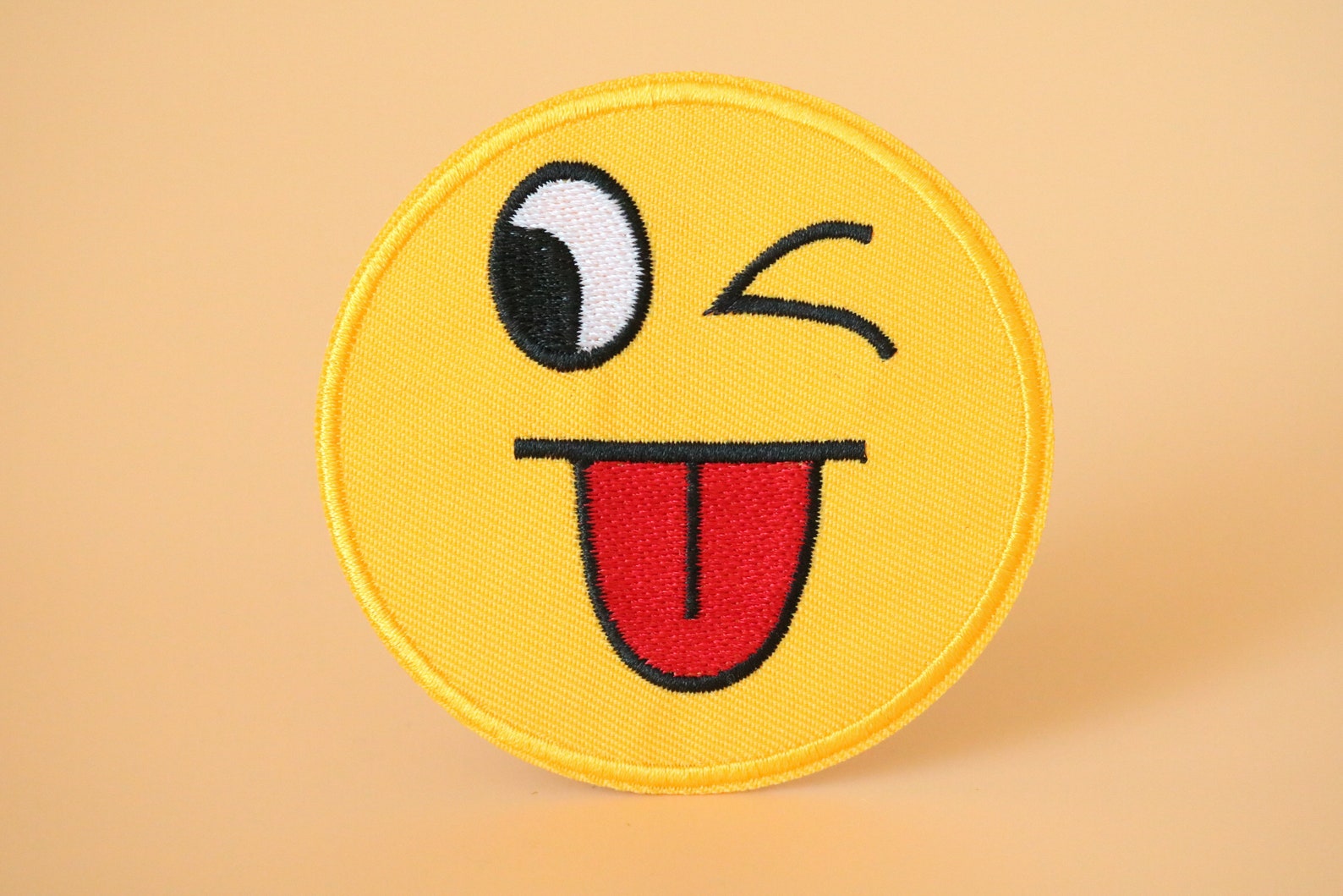Make a face patchstick tongue emoji iron on | Etsy
