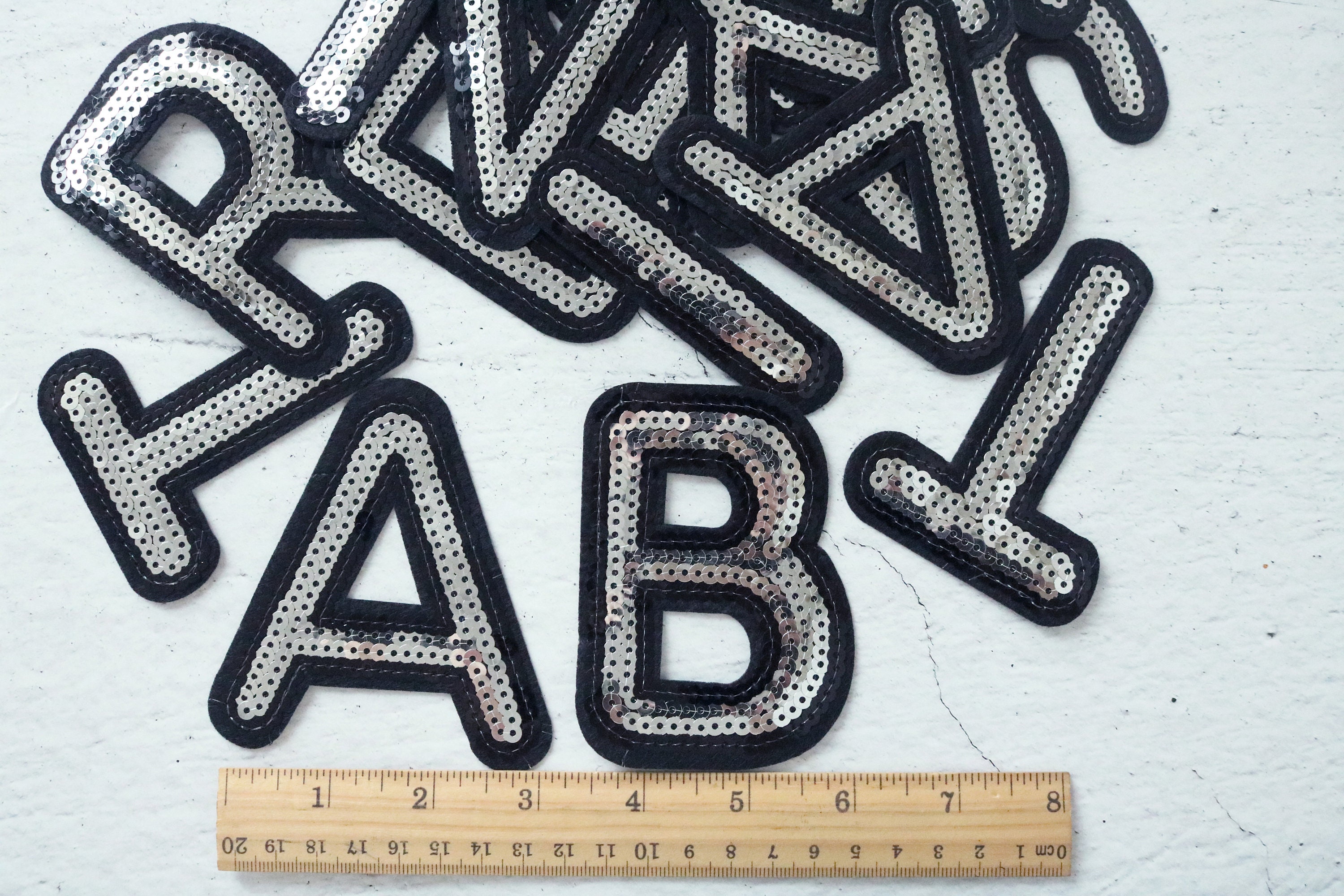 Large Sequined Letters Alphabet Embroidered Patchshinning - Etsy