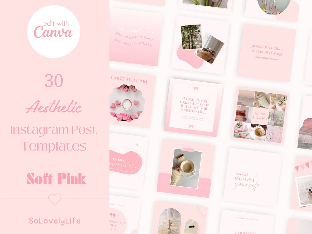 Aesthetic Instagram Templates, Pink Instagram Post Templates, Instagram ...