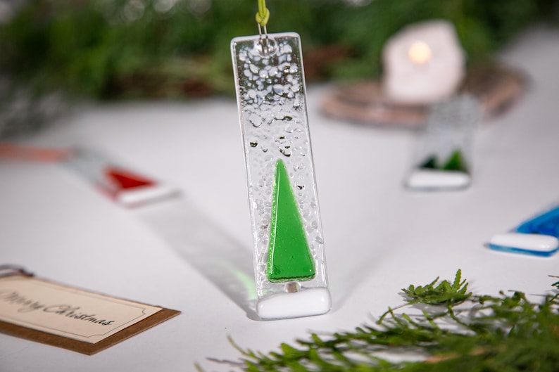 Fused Glass Christmas Tree Ornament – Handmade Holiday Decor - Etsy