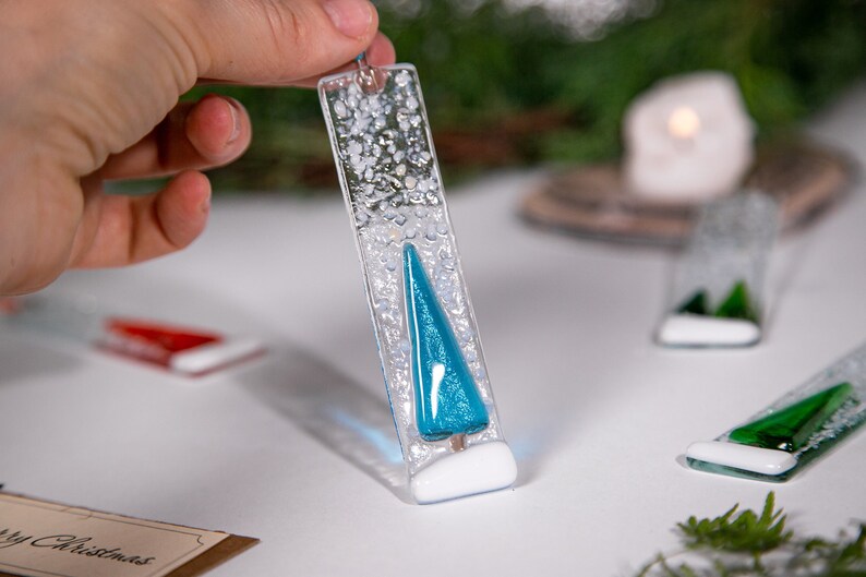 Fused Glass Christmas Tree Ornament – Handmade Holiday Decor - Etsy