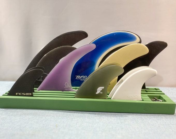 Surf Fin Holder, Sea Foam Green, Cherry Wood, Unique Gift holder Only ...