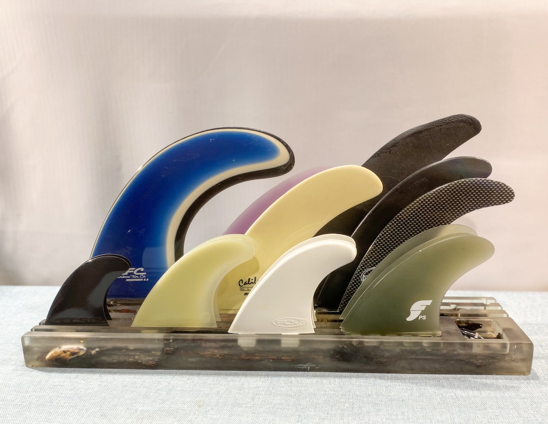 Rain Forest: Epoxy Surf Fin Holder, Cedar Beachwood & Moss, holder Only ...