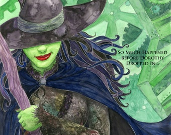 Elpheba Smiled- Art Print, Wicked the Musical, Broadway, Music Lover ...