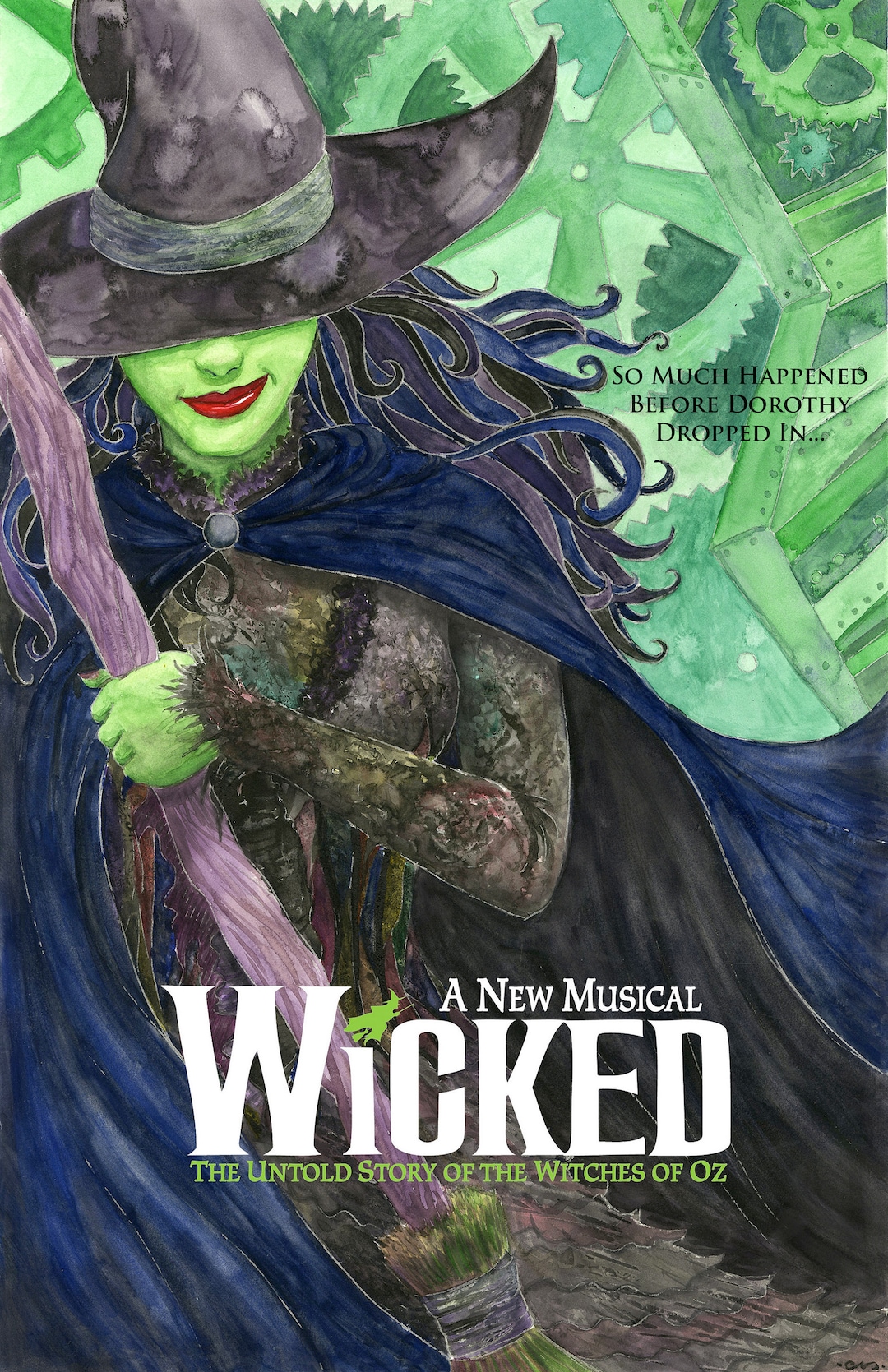 Elpheba Smiled Art Print, Wicked the Musical, Broadway, Music Lover ...