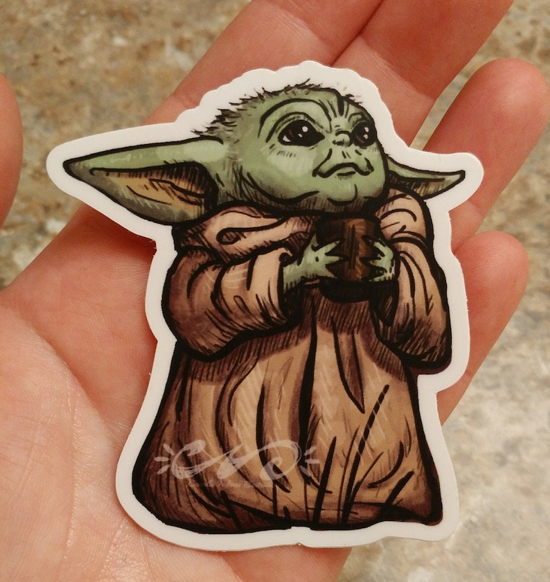 Grogu Sticker the Mandalorian, Baby Yoda Sticker, Vinyl Sticker, Best ...