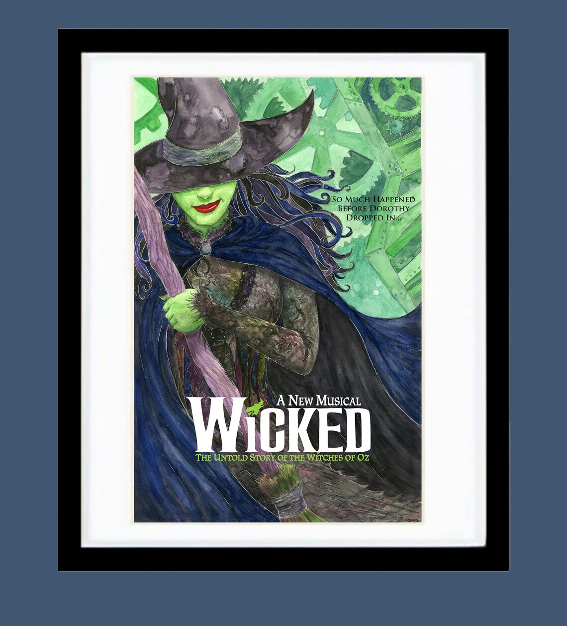 Elpheba Smiled- Art Print, Wicked the Musical, Broadway, Music Lover ...