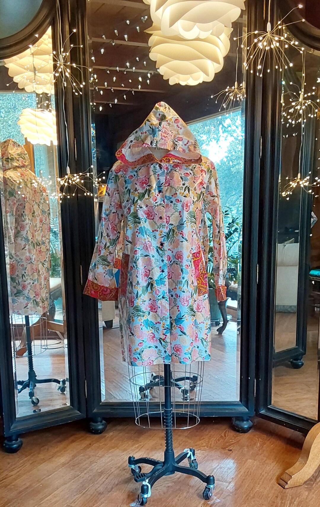 Flowers and Paisley Hooded Raincoat - Etsy