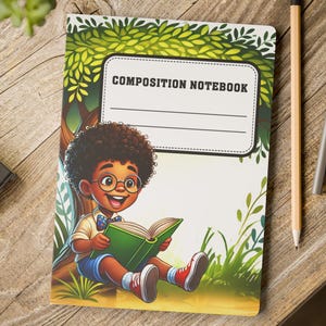 Back to School Notebooks, Black Art Composition Notebook, Black Kid ...
