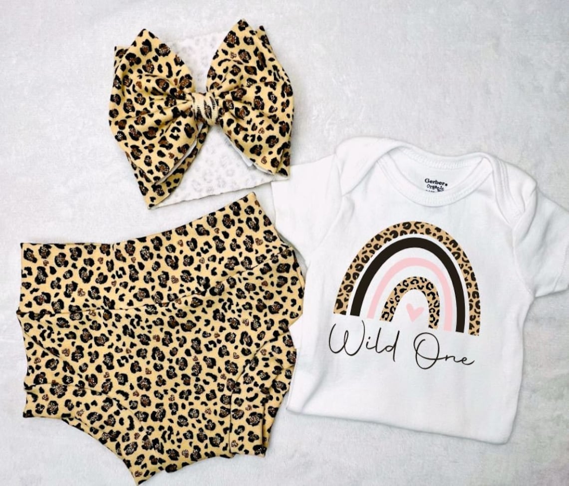 Wild One ONE 1st Birthday Cheetah Baby Girl First Birthday - Etsy