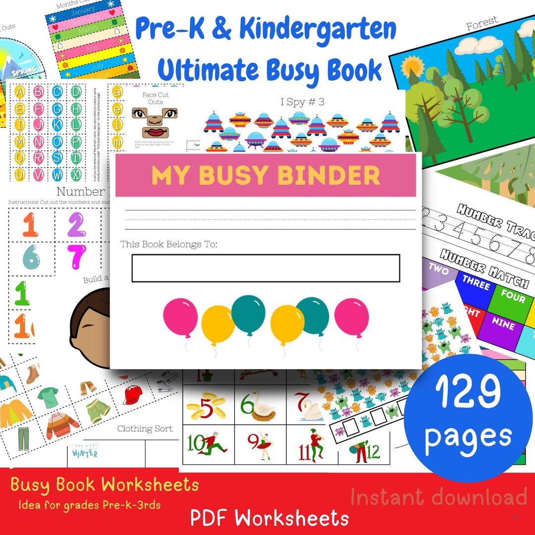 Busy Book Printable, Toddler Learning Binder, Preschool Activities ...