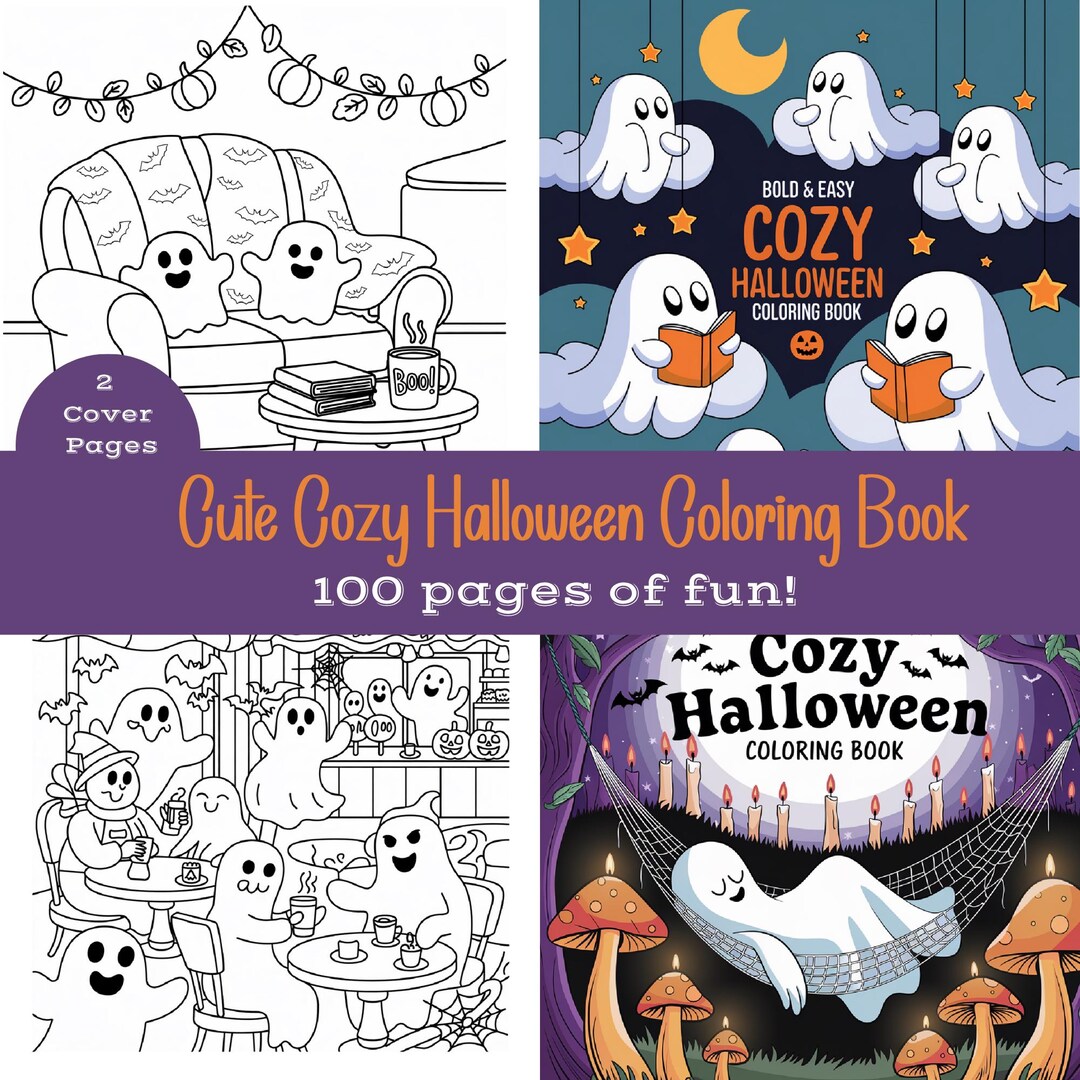 Cute Spooky Fun, Bold & Easy Halloween Coloring Pages, Kid-friendly ...