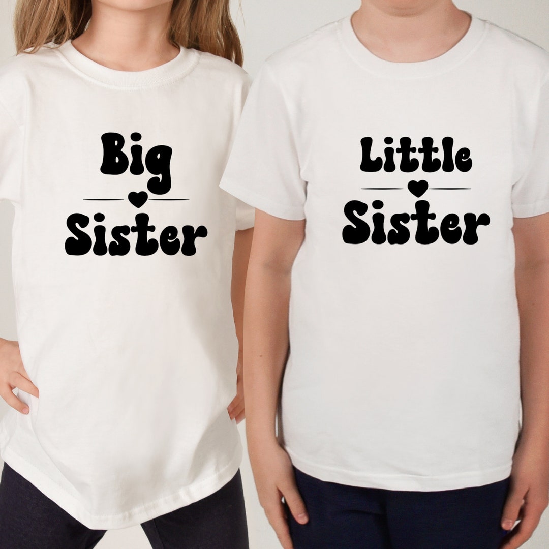 Big Sister Little Sister Tee, Cute Sibling Shirt, Big Sister Reveal, Sister's Gift, Little ...