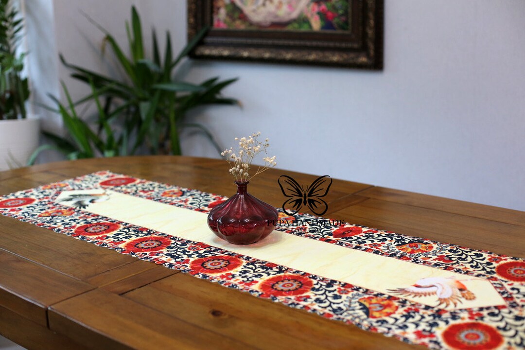 Persian Style Boho Nastaliq Calligraphy Art Table Cloth, Persian Table ...