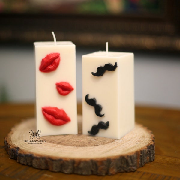 Mustache and Kiss - Etsy