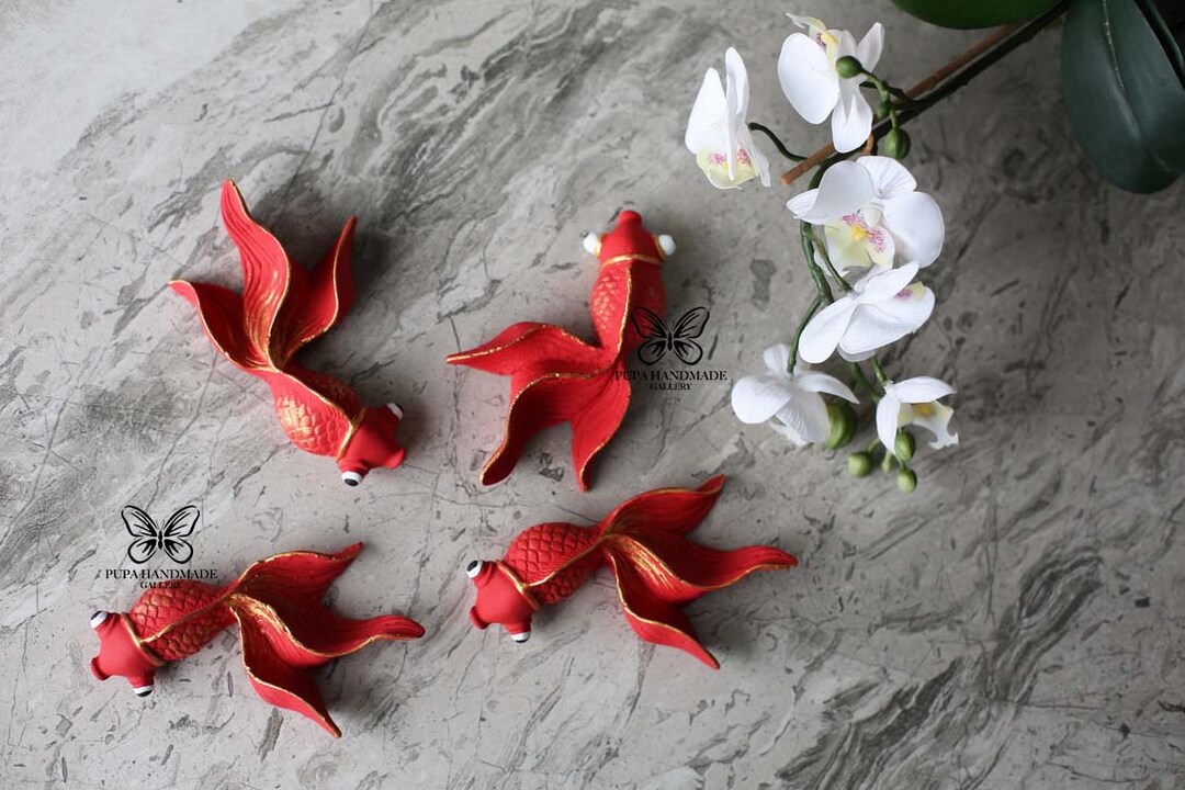 Handmade 3D Concrete Goldfish, Haft Sin Goldfish, Persian New Year ...