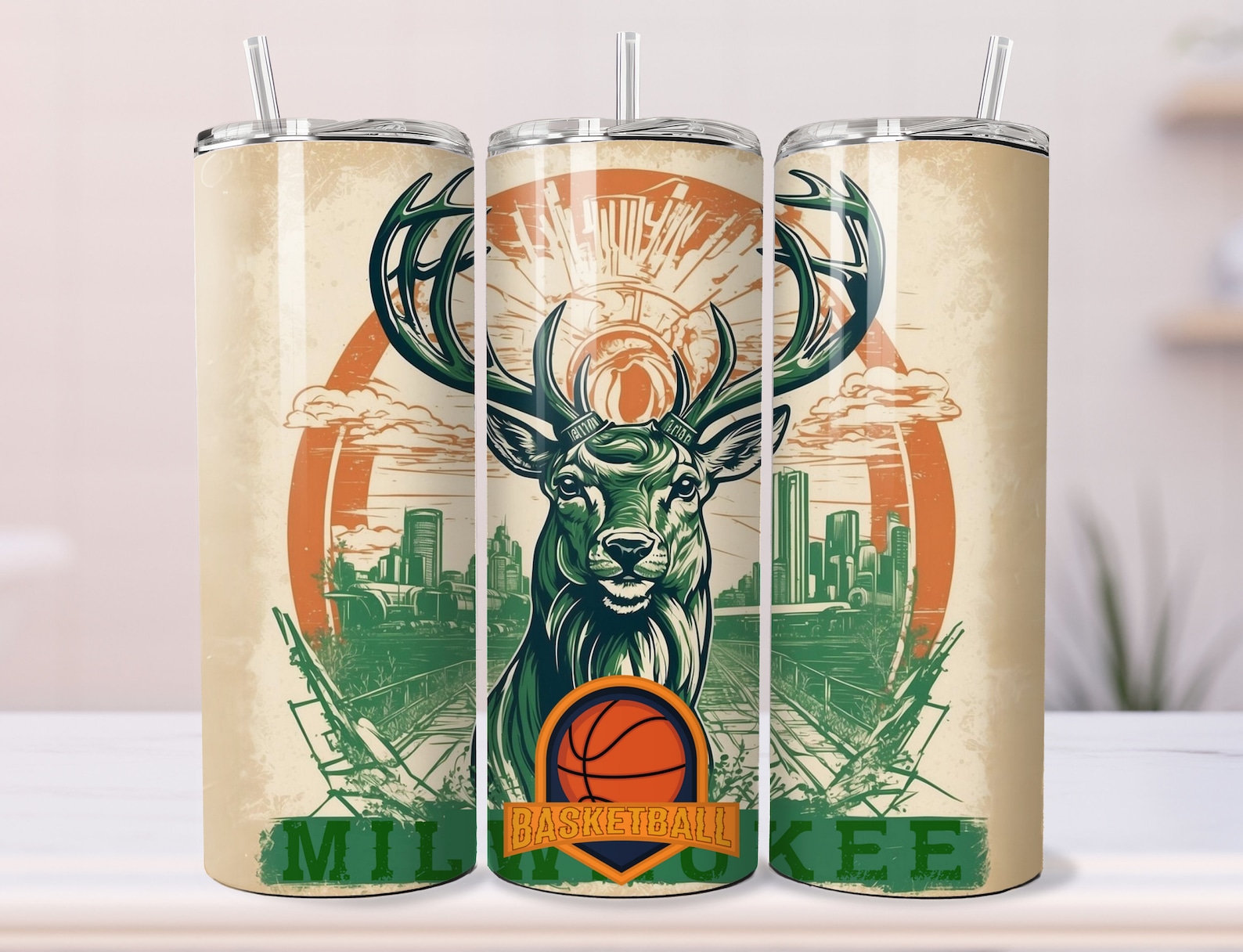 Basketball 20oz Tumbler Wrap, Sublimation Png Design, Milwaukee Basketball, Digital Download ...