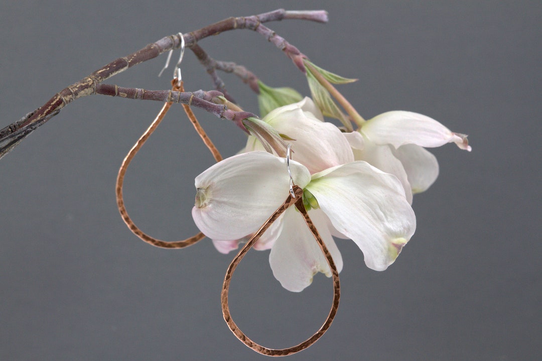 Hammered Copper Raindrops large - Etsy