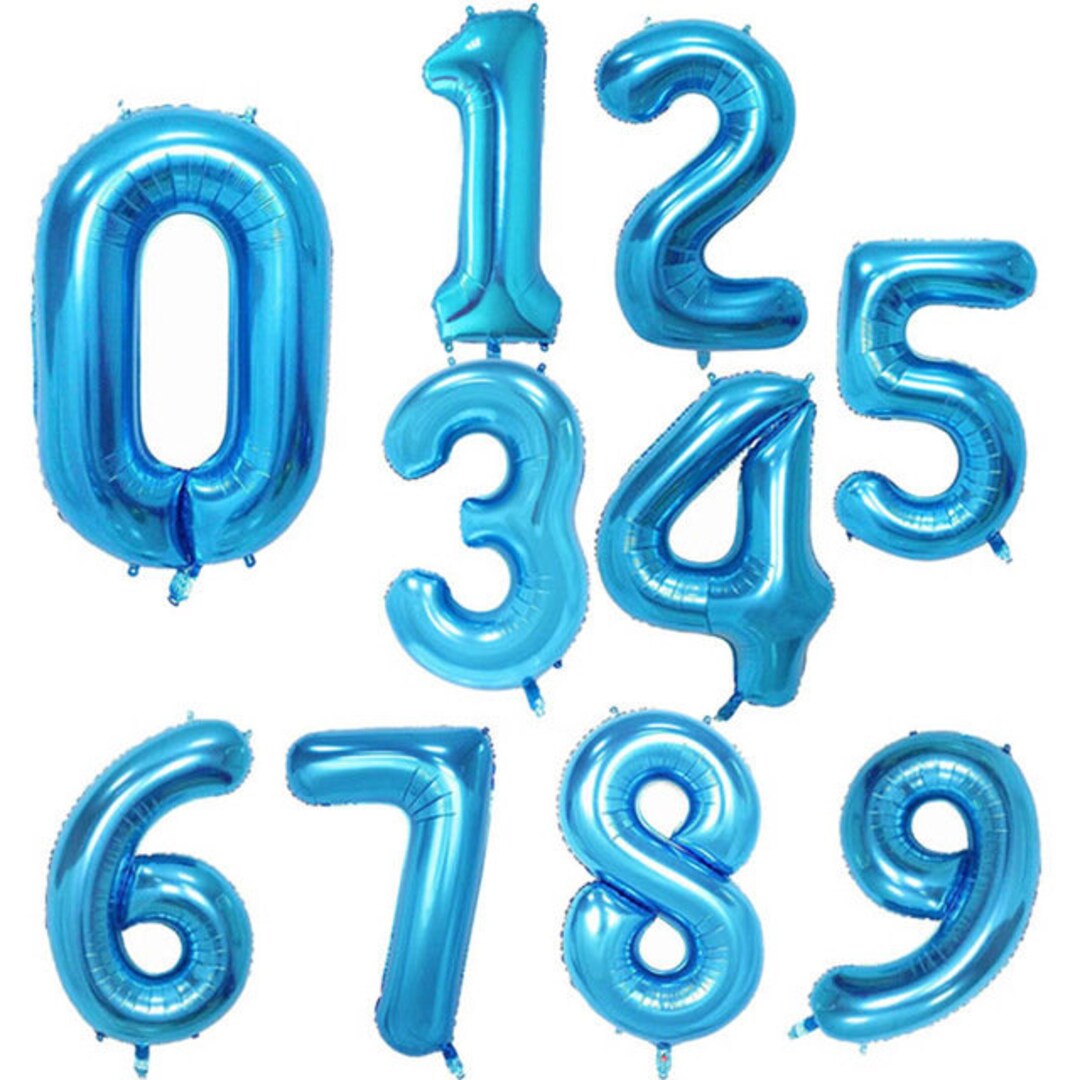 Blue Number Balloons - Age Balloons - Birthday Balloons - 40 Inch - Etsy