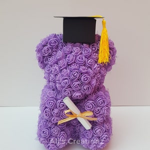 Graduation Gift Graduation Rose Bear for Her Graduation Rose Bear for ...